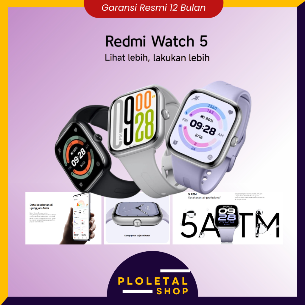 Jual Redmi Watch 5 | Amoled bezel 2,07 | Baterai hingga 24 hari | Motor ...