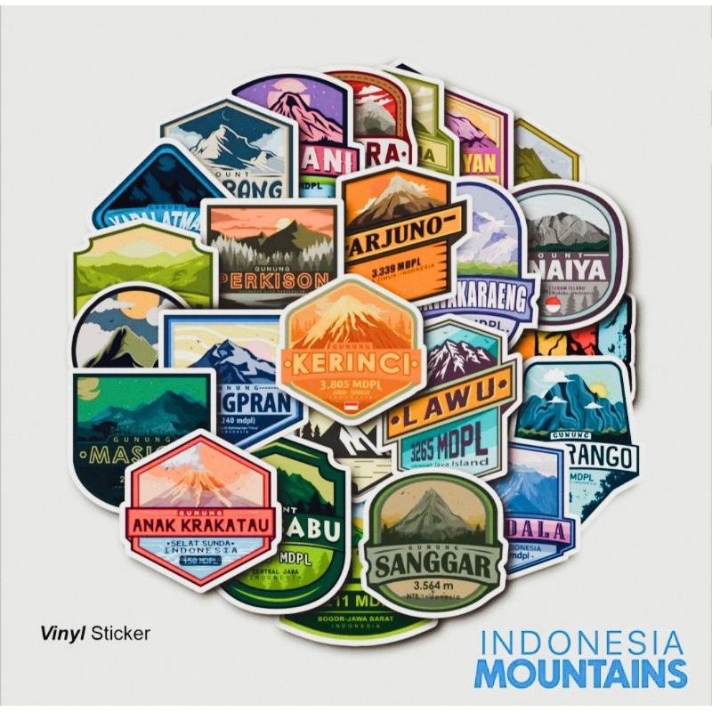Jual Stiker gunung/stiker gunung anti air, (VYNIL + LAMINASI GLOSSY ...