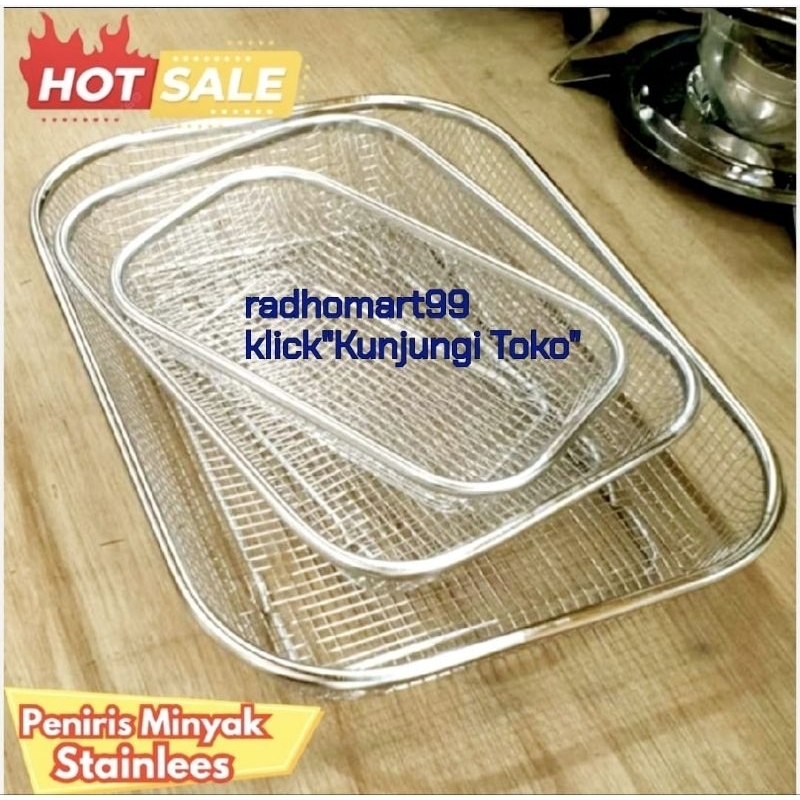 Jual KERANJANG SEGI JARING STAINLESS UKURAN S, M, L (1PCS) | Shopee ...
