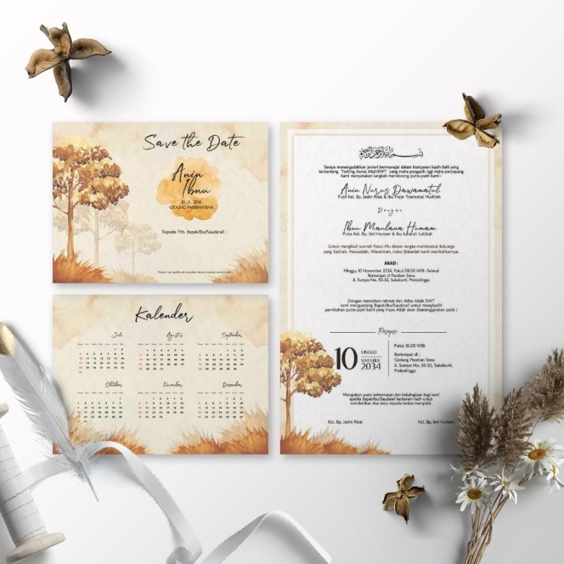 Jual Undangan Pernikahan Murah Desain Full Color Bahan BriefCard 150gsm ...