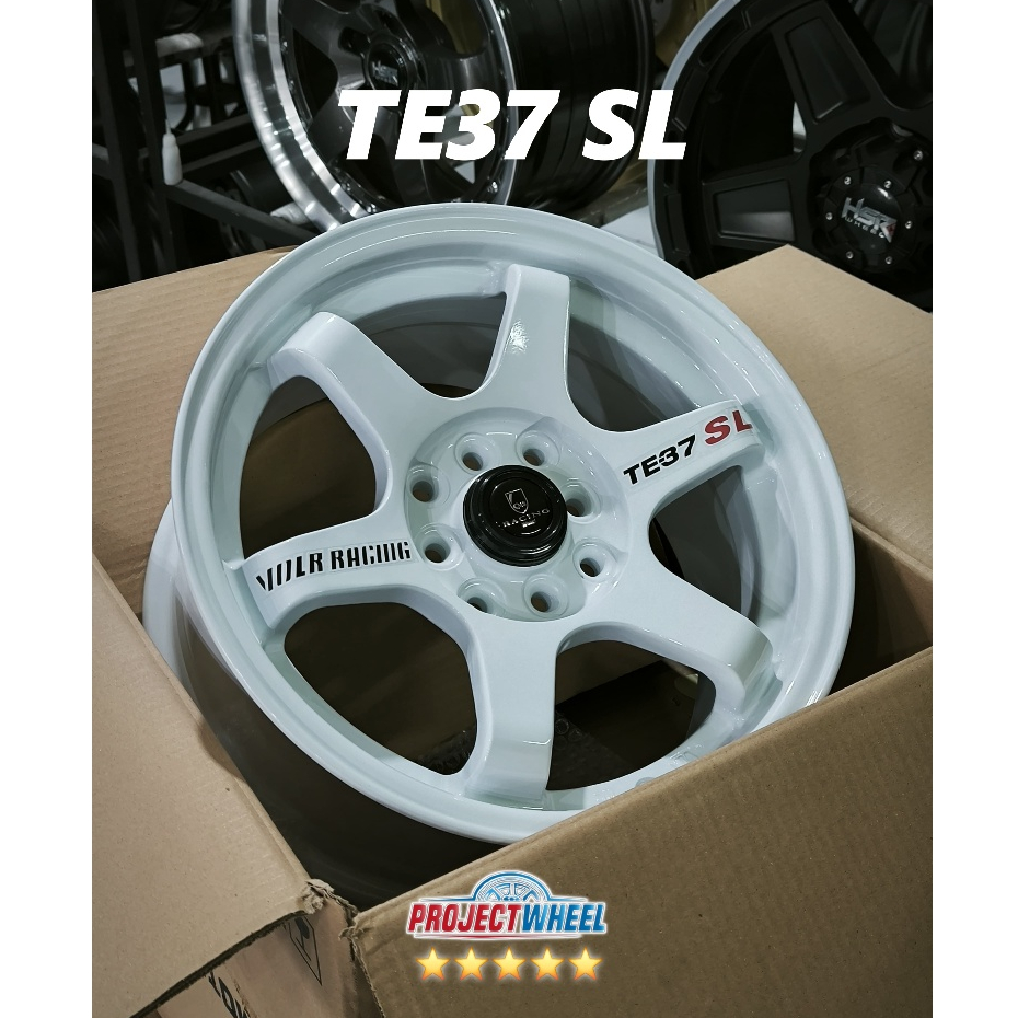 Jual Velg Racing TE37 R15 Warna Putih untuk mobil Avanza Jazz Brio ring ...