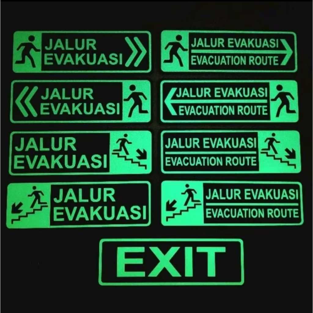 Jual Sign Akrilik Rambu Jalur Evakuasi Glow In The Dark NEO - Bercahaya Dalam Gelap | Shopee ...