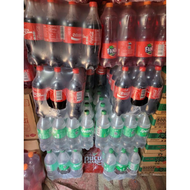 Jual Coca cola Fanta Sprite 1 liter/ 1 pack isi 12 botol | Shopee Indonesia