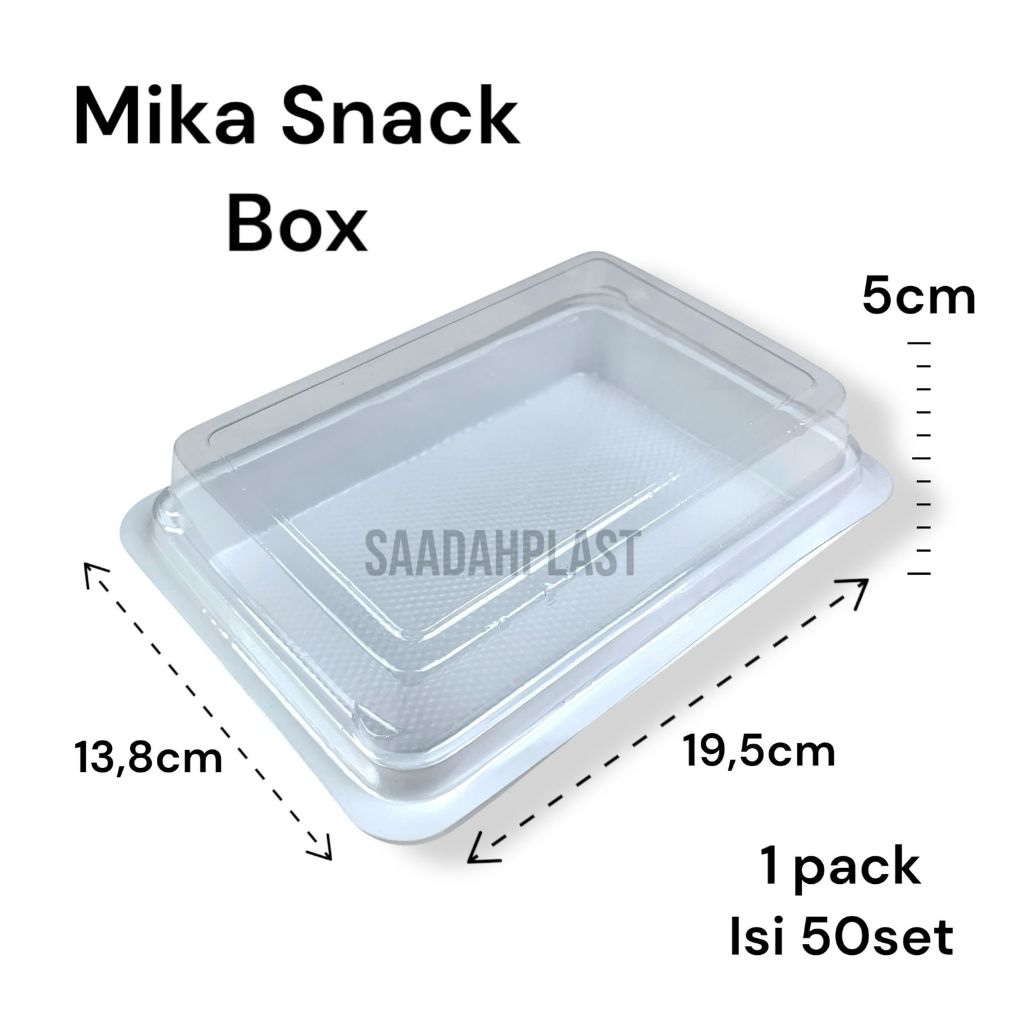 Jual (ISI 50) Mika Kue Snack Box Putih / Tray Box Bento Brownies Kue ...