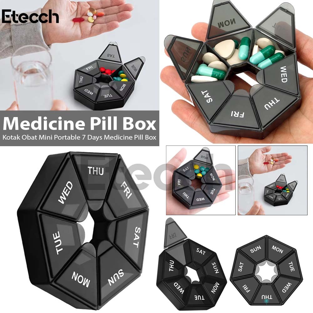 Jual Kotak Obat Mini Portable 7 Days Medicine Pill Box | Shopee Indonesia