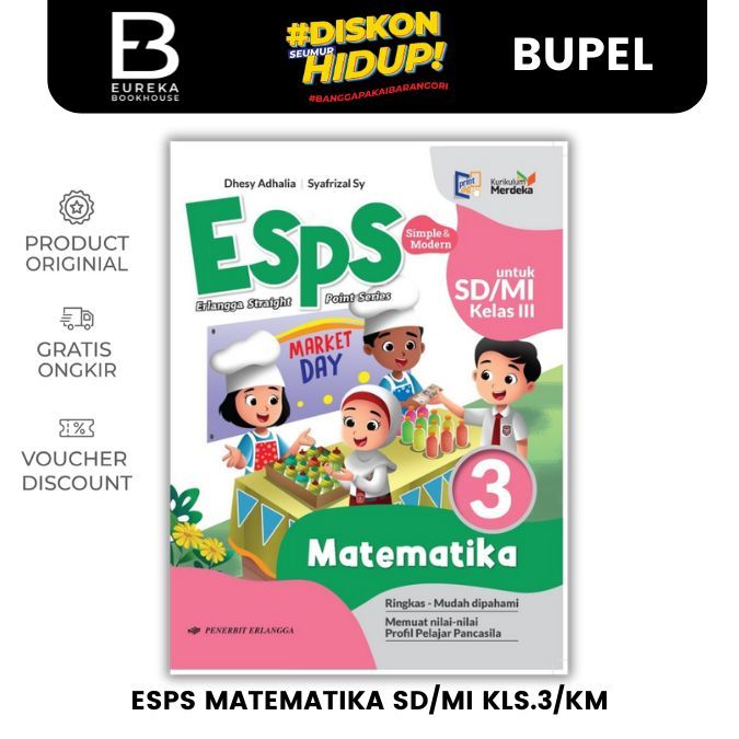 Jual BUKU ERLANGGA ESPS MATEMATIKA SD/MI KELAS 3 - KURIKULUM MERDEKA | Shopee Indonesia