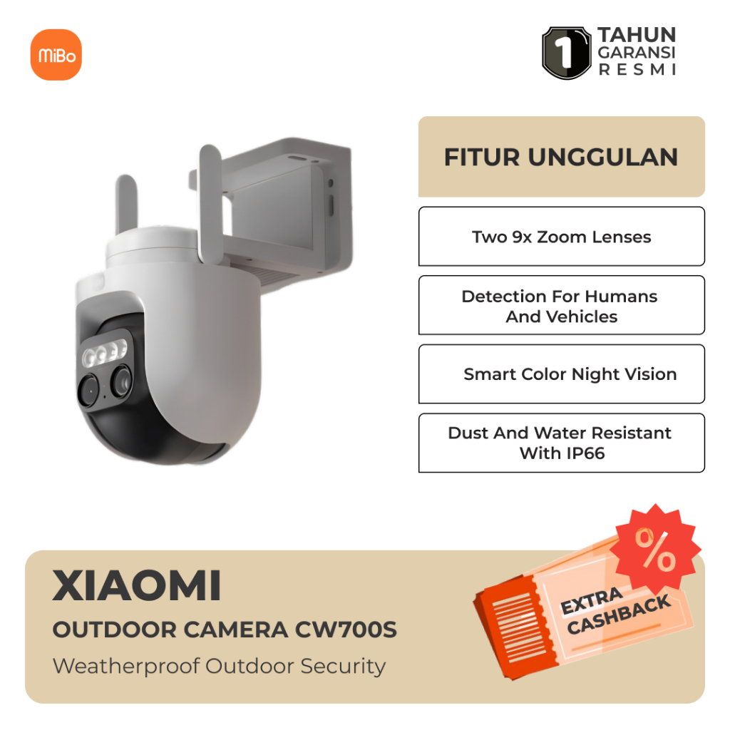 Jual Xiaomi Outdoor Camera CW700S 2.5K | CCTV Outdoor | Tahan Air IP66 ...