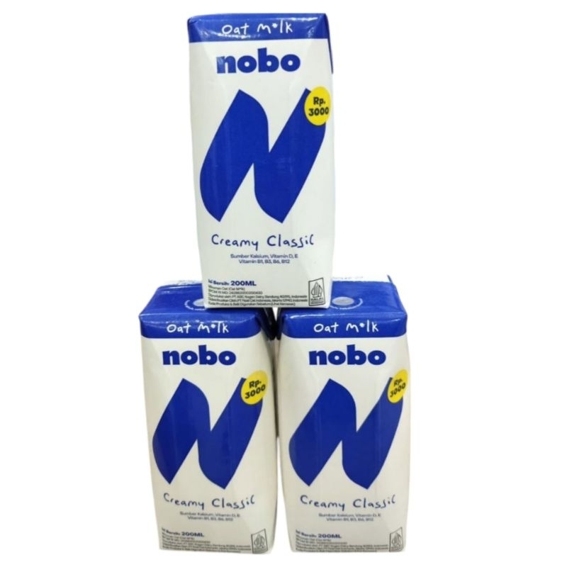 Jual Nobo Oat Milk creamy classic 200ml ih HARGA PER PCS | Shopee Indonesia