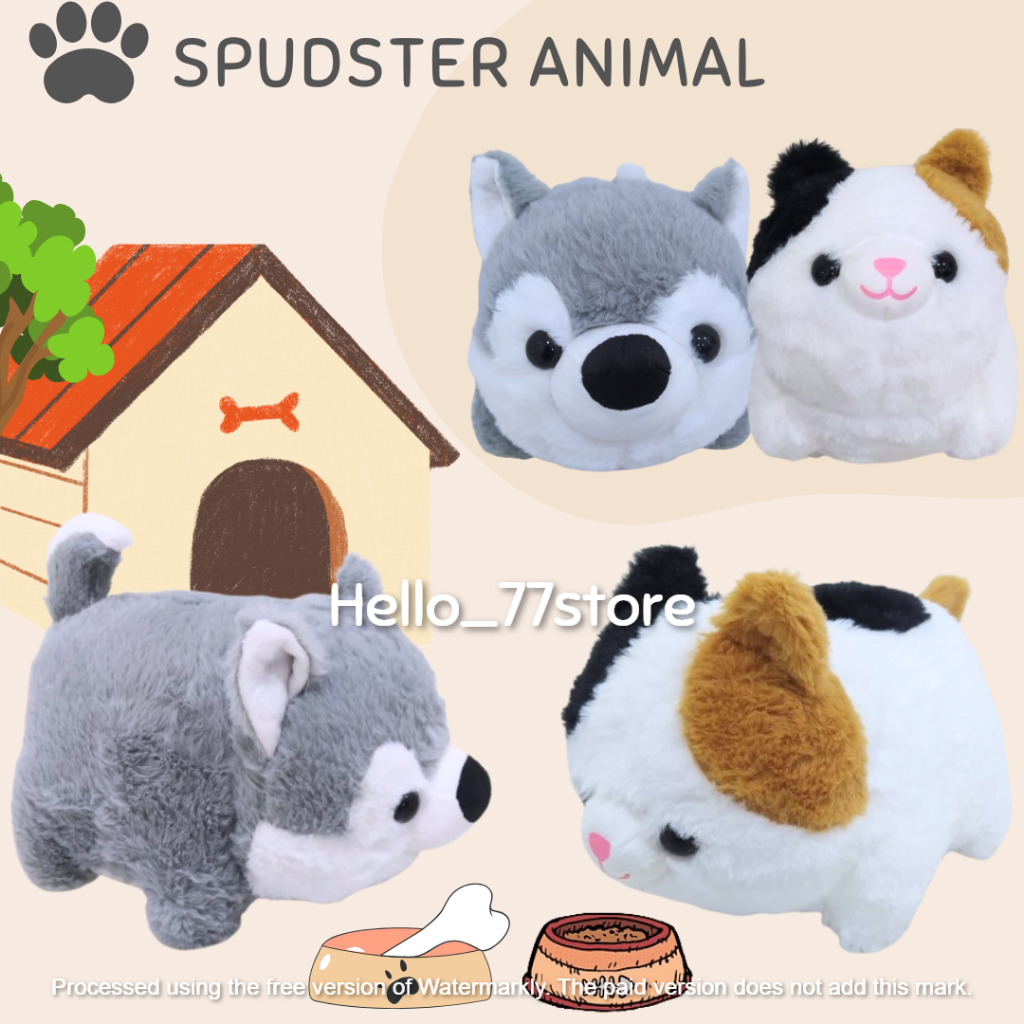 Jual HS/ Boneka Plush Toys Spudster Aurora Animal Dog Cat Puddle ...