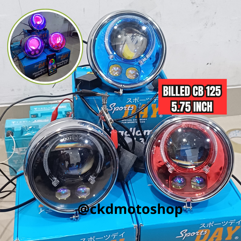 Jual LAMPU DEPAN LED BILED BULAT BILLED BILET SET BATOK CB125 BILED ...