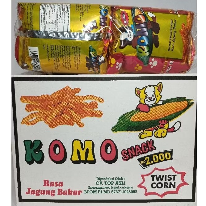 Jual SNACK KOMO 2000 JAGUNG BAKAR 1 KARTON ISI 20PCS | Shopee Indonesia