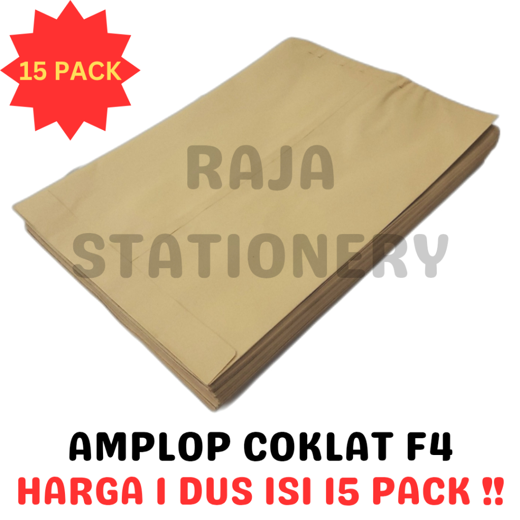 Jual AMPLOP COKLAT FOLIO F4 BROWN ENVELOPE KRAFT NON SEAL AMPLOP ...