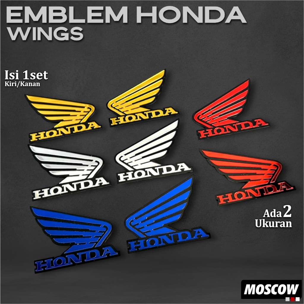 Jual PRODUK TERBARU EMBLEM HONDA WINGS 2PCS EMBLEM HONDA EMBLEM MOTOR 1 ...