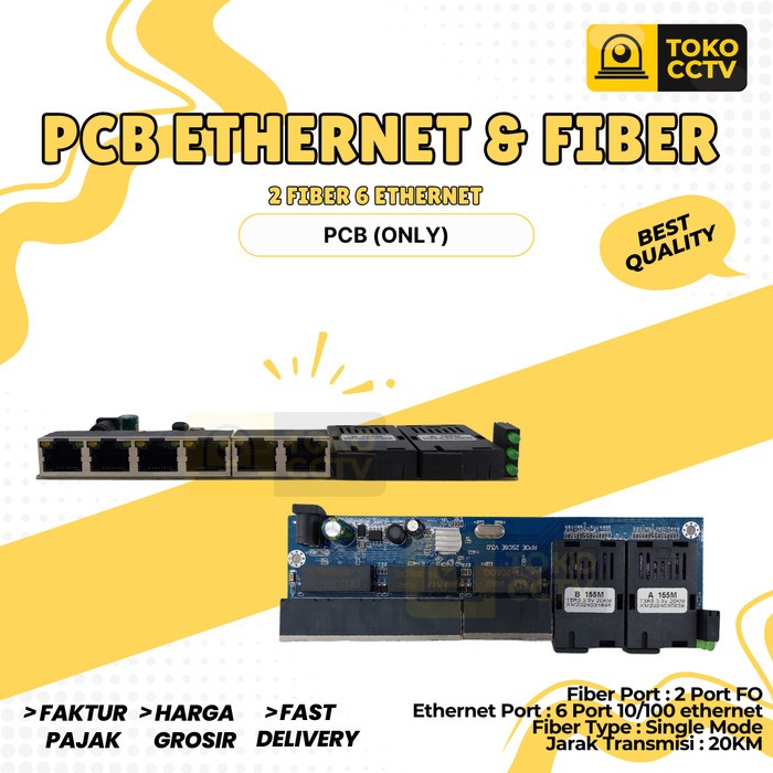 Jual Media Converter PCB HTB 2 Port FO SC - 6 Port LAN Ethernet 10/100M - 20KM (PCB ONLY ...