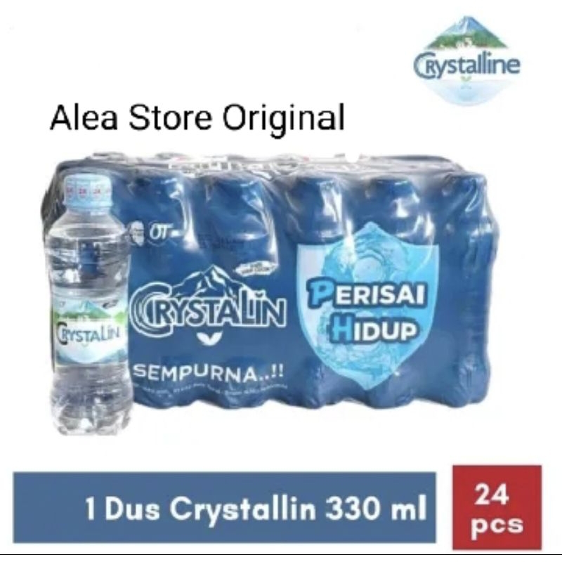 Jual Crystalin Air Mineral Botol Mini Pet 330 ml (1Dus Isi 24Pcs) | Shopee Indonesia