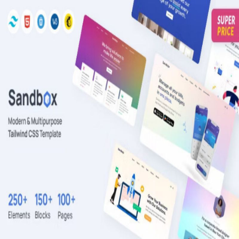Jual Sandbox - Tailwind CSS Modern & Multipurpose Template | Shopee Indonesia