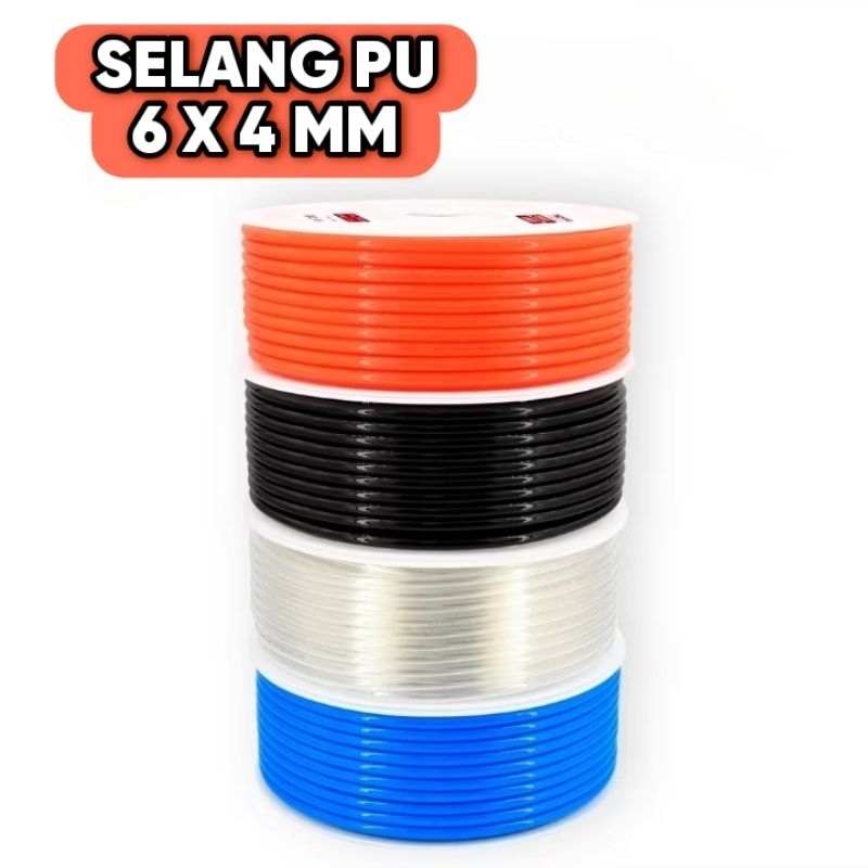 Jual SELANG PU 6MMx4mm KONEKTOR HOSE PNEUMATIC OD 6 MM POLYURETHANE ALAT SIRAM SLIP LOCK TEE ...