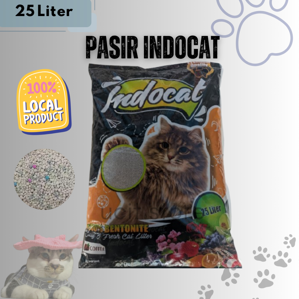 Jual [ Khusus Instan & Cargo ] Pasir Kucing Bentonite Indocat 25 Liter ...