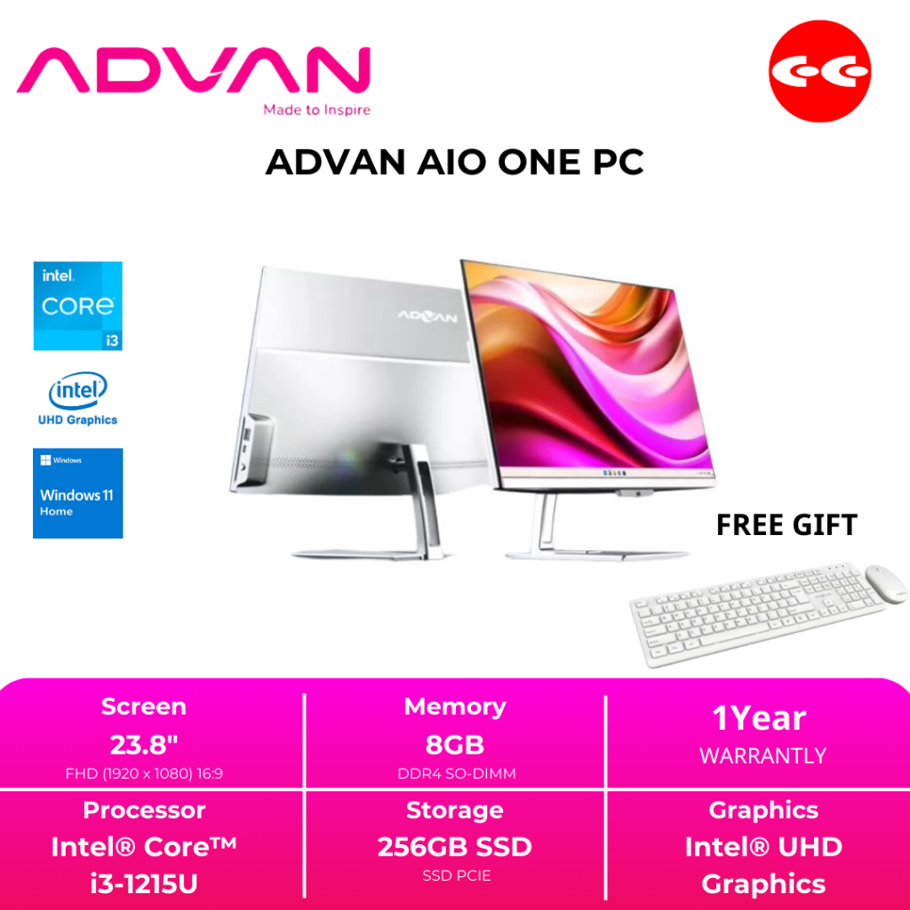 Jual ADVAN AIO ONE PC INTEL CORE I3 1215U RAM 8GB SSD 256GB WIN 11 ...