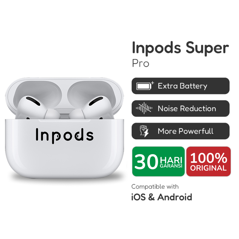 Jual [FREE CASE] InPods Super Pro Earbuds Spatial Audio – TWS Bluetooth ...