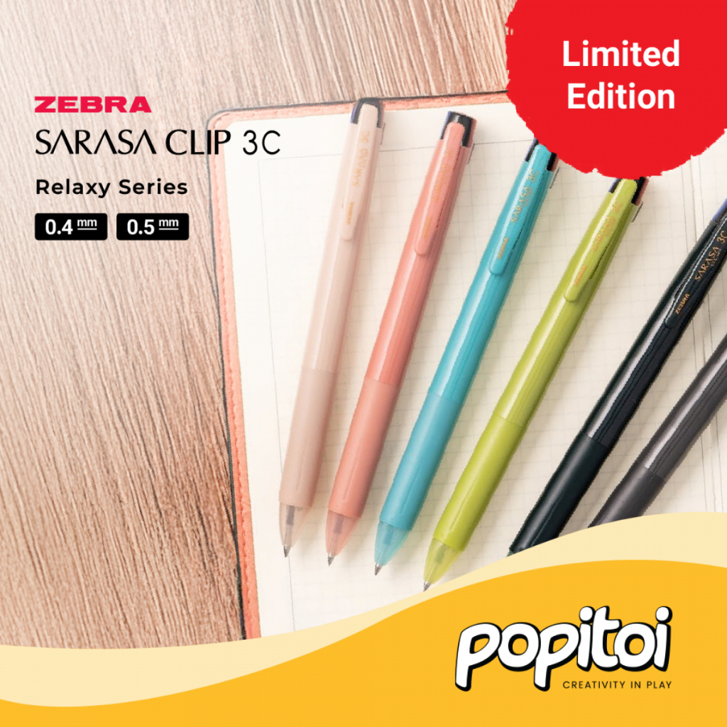 Jual Zebra Sarasa 3C Relaxation Series Multi Color Gel Pen 0.4 0.5 mm Limited Edition Relaxed ...