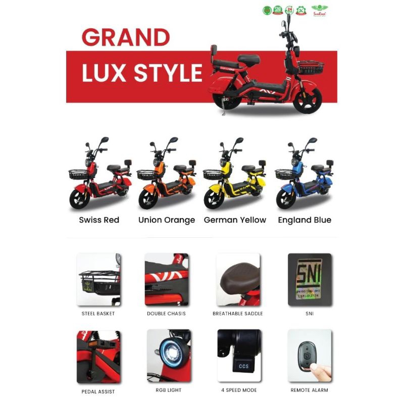 Jual Sepeda Listrik Sunrace Grand Lux Style | Shopee Indonesia
