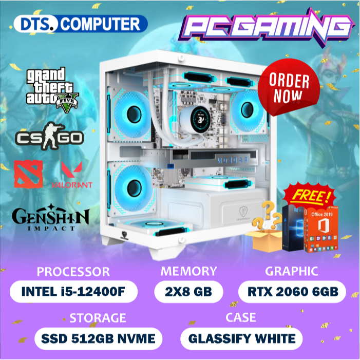 Jual PC Gaming | Intel i5 12400F | RTX 2060 6GB | 16GB RAM | 512GB NVME | Shopee Indonesia