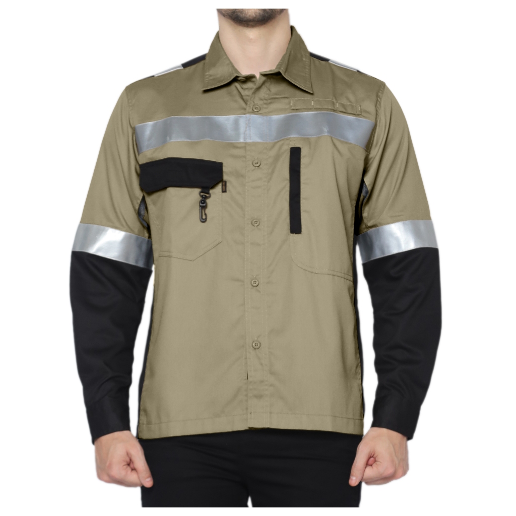 Jual ENGINEER WORKWEAR - ERBIUM WEARPACK KHAKI - KEMEJA KERJA SAFETY ...