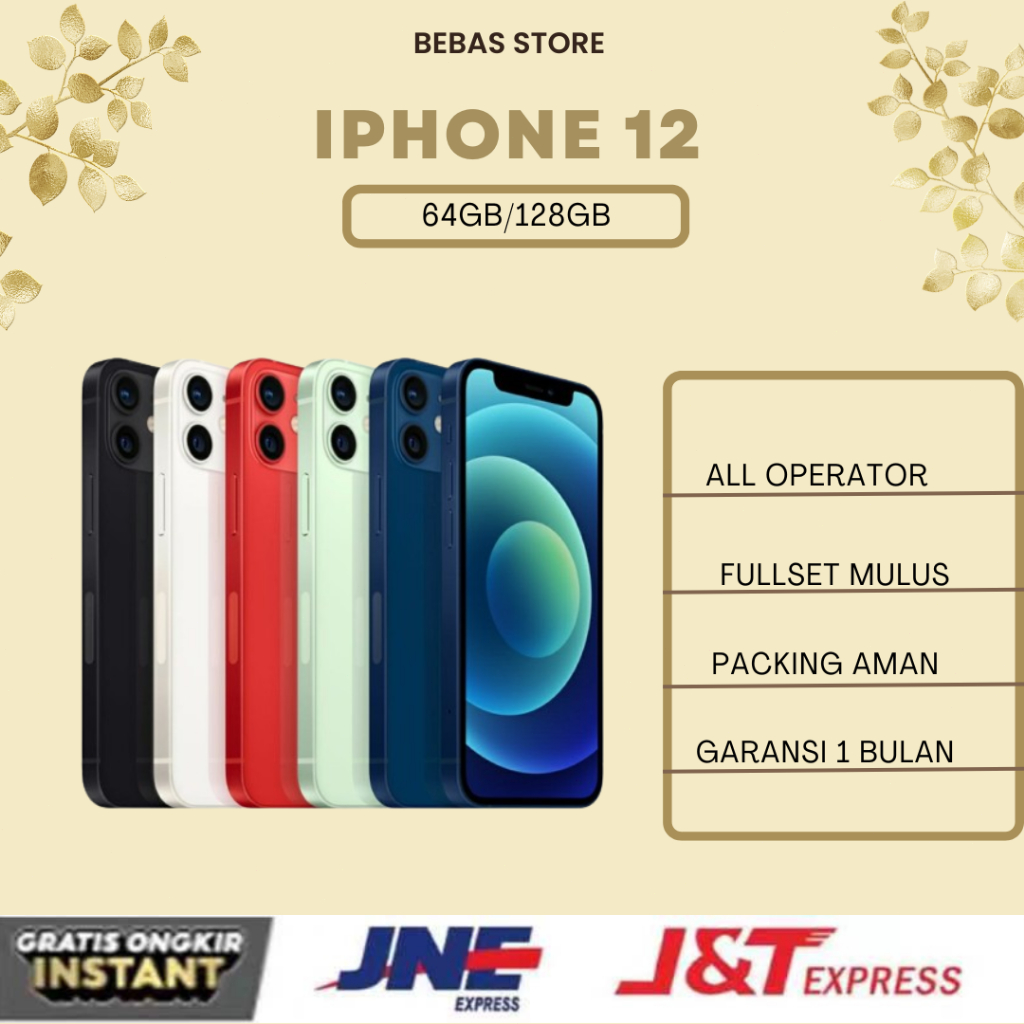 Jual iphone 12 256GB 128GB 64GB SECOND ORIGINAL FULLSET LIKE NEW 100% ...