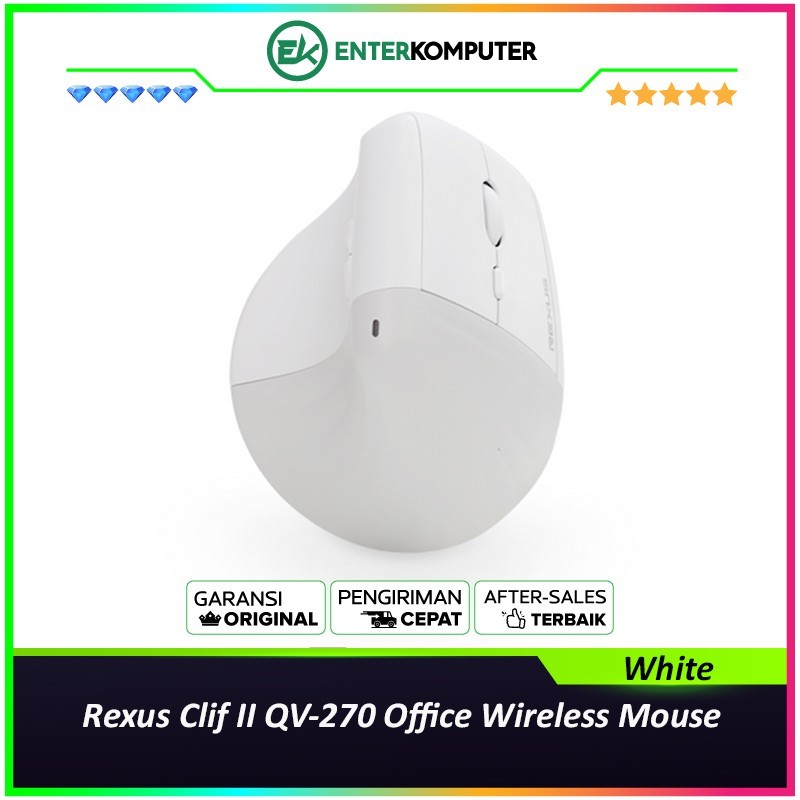Jual Rexus Clif II QV-270 Office Wireless Mouse - White | Shopee Indonesia
