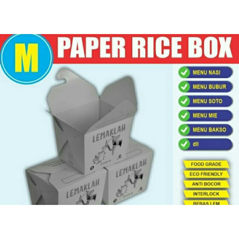 Jual Cetak Logo/Text 1 Warna Rice Box Bahan Ivory Foodgrade | Shopee ...