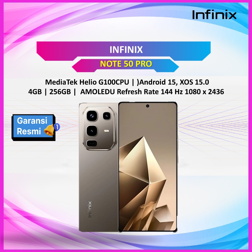 Jual INFINIX NOTE 50 / NOTE 50 PRO 8GB 256GB GREY/PURPLE | Shopee Indonesia