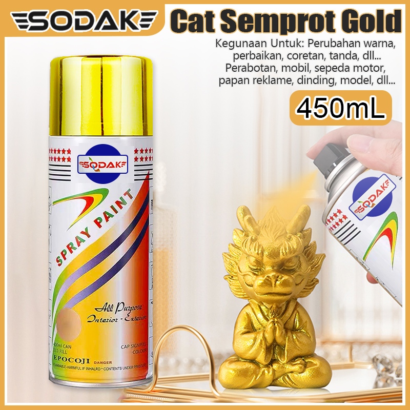 Jual SODAK 450ml Cat Semprot Gold/ Cat Plating Gold Motor / Spray ...