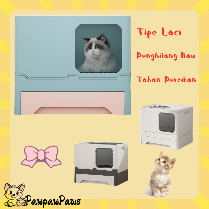 Jual Kotak Pasir Kucing Lipat Sarang Hewan Tipe Laci Penghilang Bau dan ...