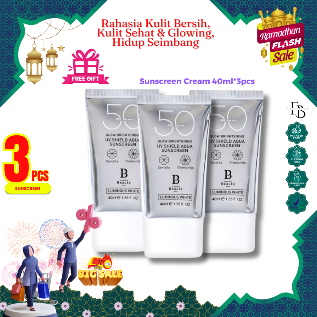 Jual Sunscreen SPF 50 PA+++ 40ml Premiere Beaute Luminous White ...