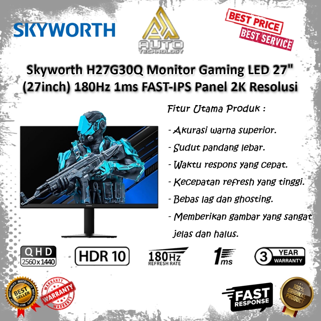 Jual Skyworth H27G30Q Monitor Gaming LED 27" (27inch) 180Hz 1ms FAST ...