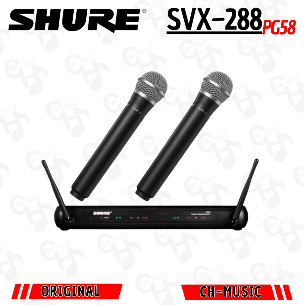 Jual Shure SVX288-PG58 Dual Microphone Wireless Handheld Original ...