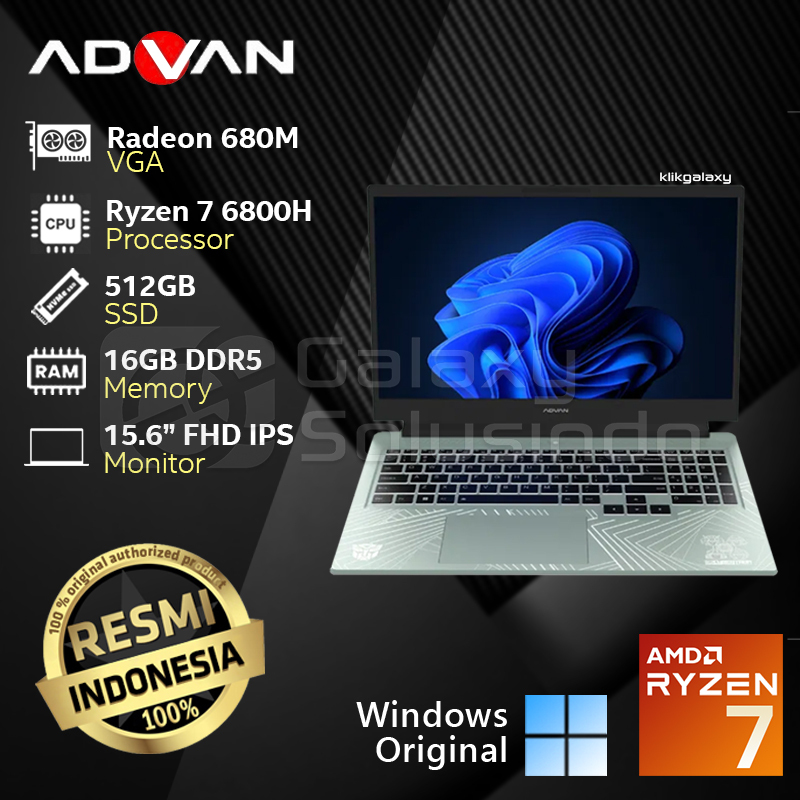 Jual ADVAN Gaming Pixwar X Transformer - Ryzen 7 6800H 512GB SSD 6GB ...