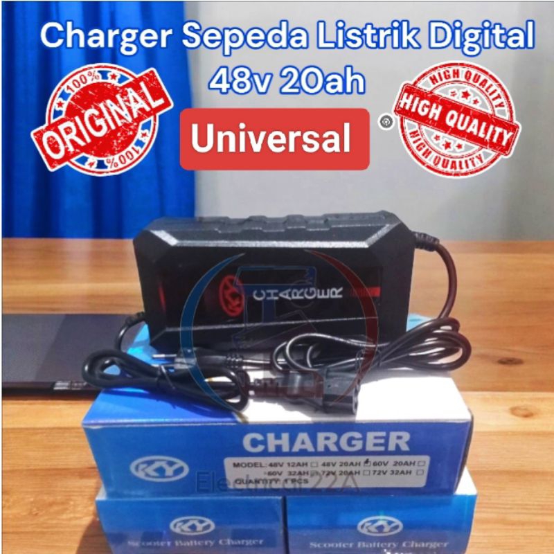 Jual CHARGER SEPEDA LISTRIK 48V 20AH UWINFLY, PACIFIC, EXOTIC, SELIS, SUNRACE, OFERO, GODA, DLL ...