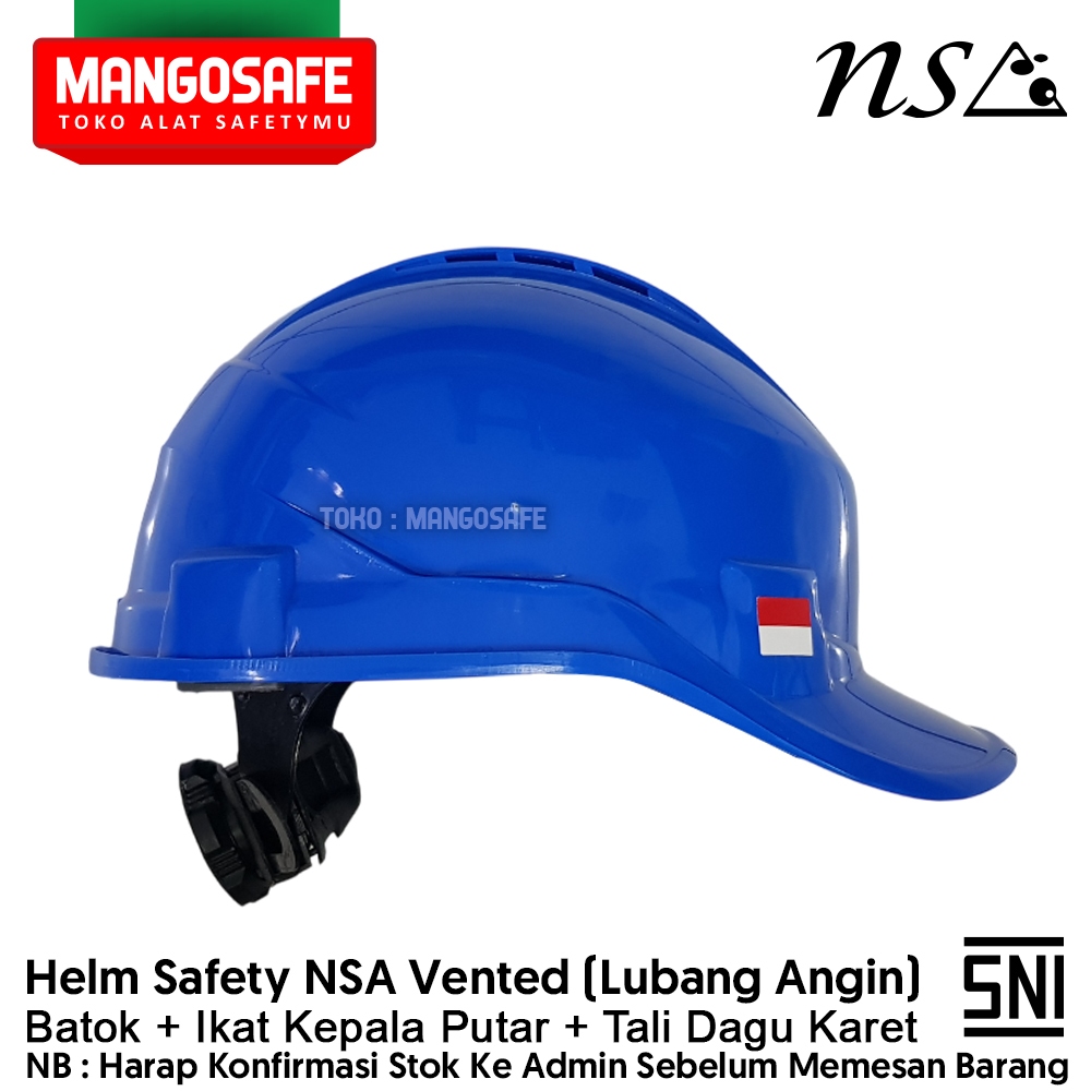 Jual Helm Safety NSA Vented Biru mirip Deltaplus / Helm Proyek SNI ...