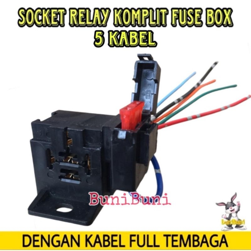 Jual SOCKET RELAY 5 KABEL KOMPLIT SEKRING - Rumah / Soket Relay Gandeng Kaki 5 Komplit Fuse Box ...