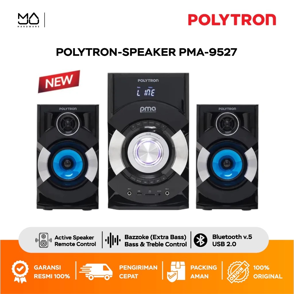 Jual POLYTRON PMA9527 SPEAKER BLUETOOTH MULTIMEDIA PMA-9527 AUX USB KARAOKE Bergaransi Resmi ...