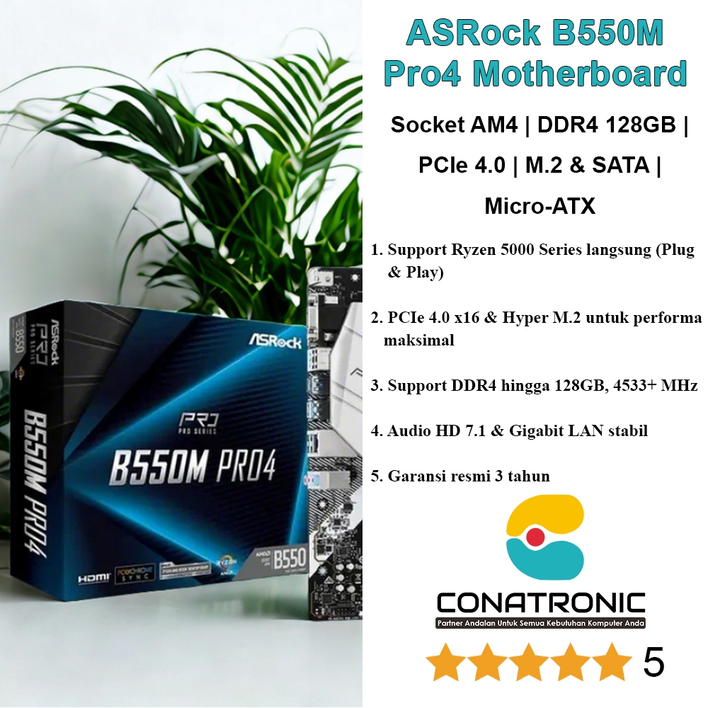 Jual Motherboard ASRock B550M Pro4 - AM4, DDR4, USB3.2, SATA3, Support ...