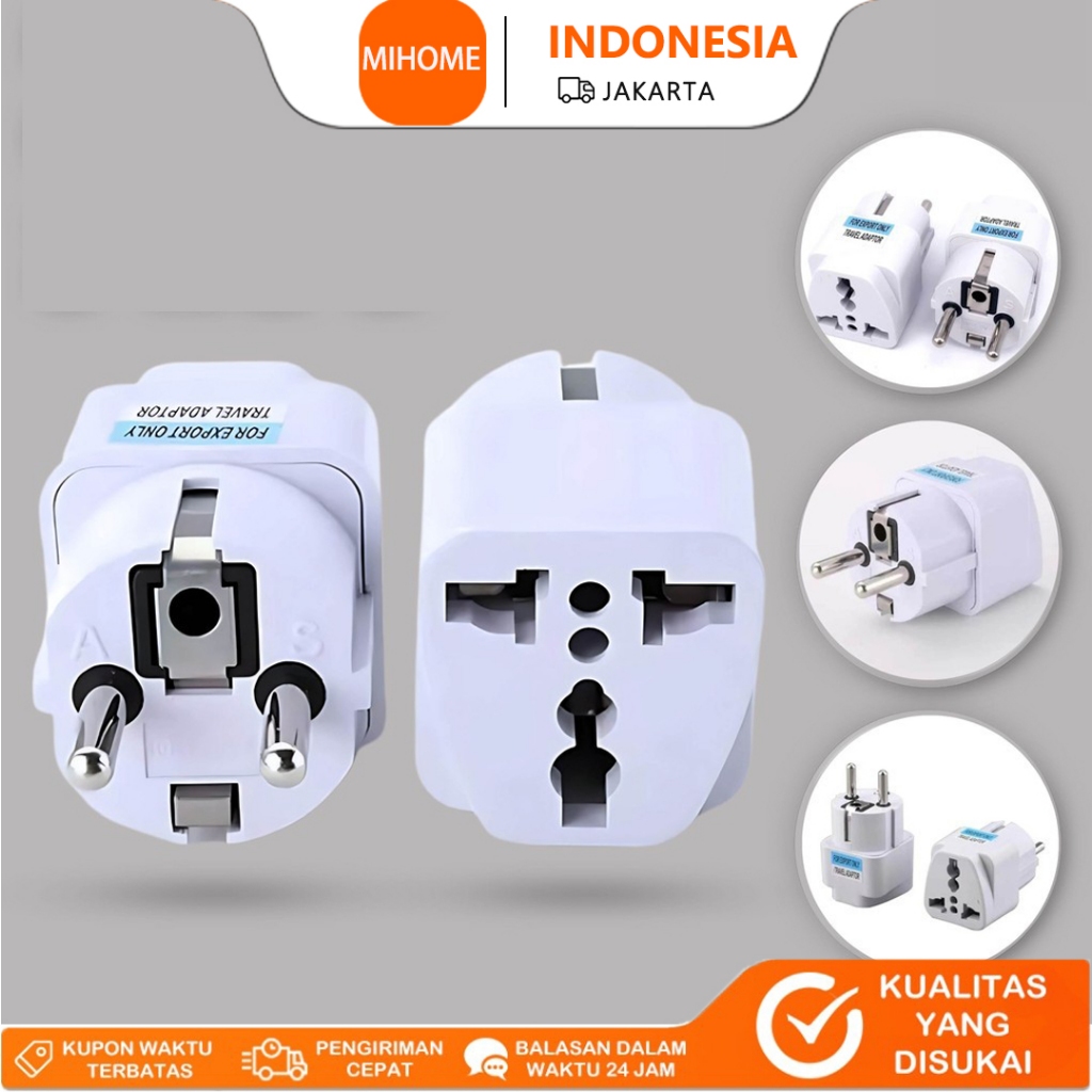 Jual Adaptor Converter Colokan 3 Kaki ke 2 Kaki - Travel UK/US/AU ...