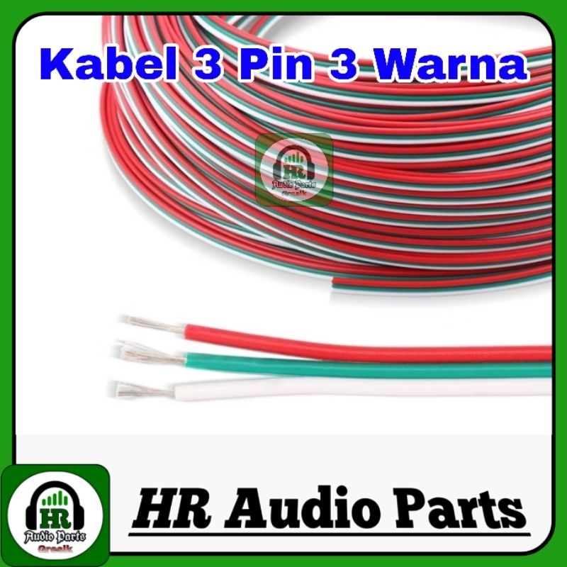 Jual Kabel RGB 3 Jalur AWG 22 Cabel Addressable Kabel 3 Pin Merah Hijau ...