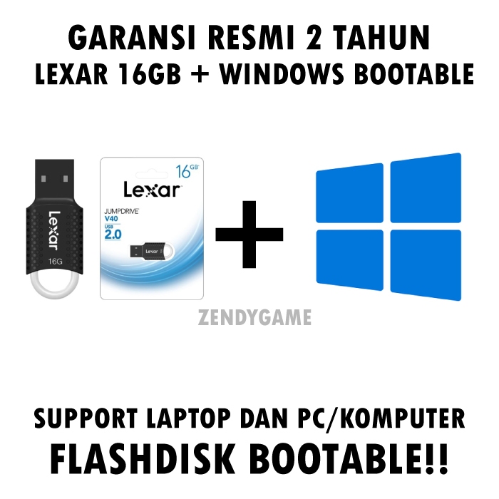 Jual FLASHDISK LEXAR 16GB + BOOTABLE WINDOWS 11 PRO 64 BIT | FLASHDISK GARANSI RESMI 2 TAHUN ...