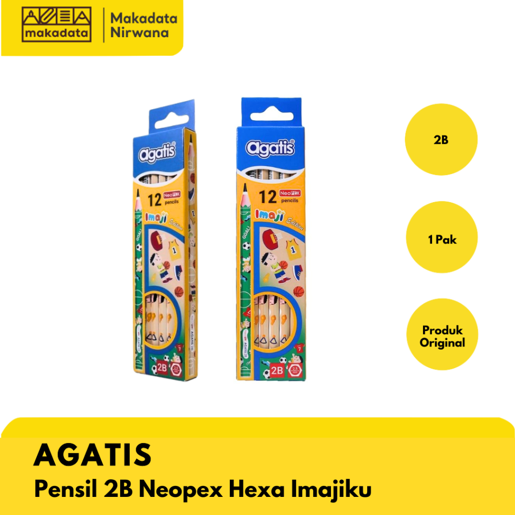 Jual AGATIS PENSIL/ PENCIL 2B NEOPEX HEXA IMAJIKU SPORTS BALL (1 PACK ...