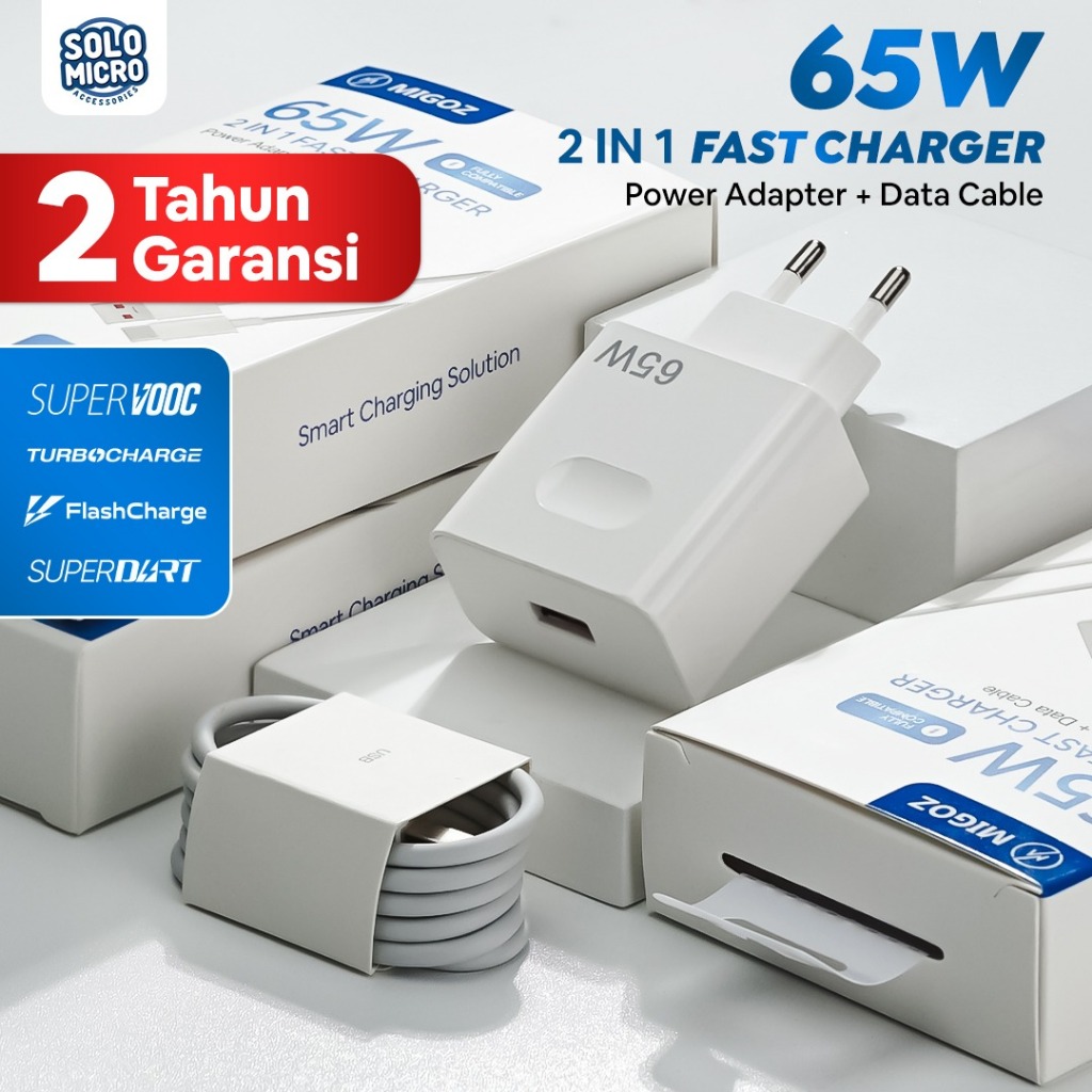 Jual Migoz Set Charger 65W Fast Charging Type C & Micro Support ...