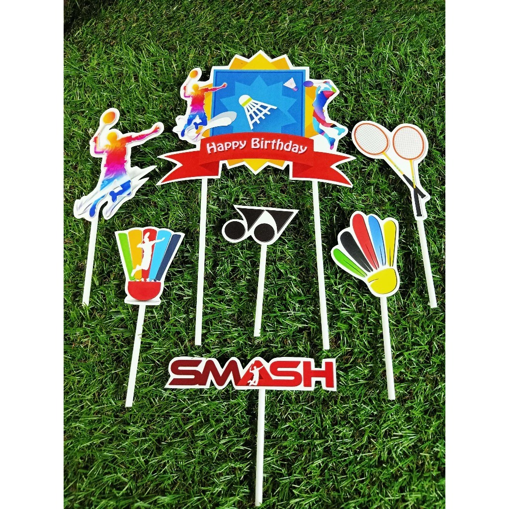 Jual Cake Topper Badminton happy birthday Hiasan Kue Ulang Tahun ...