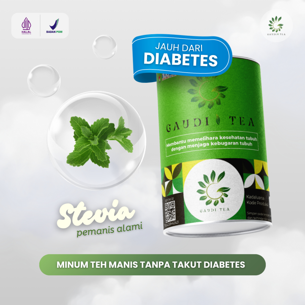 Jual Teh Diabetes GAUDI TEA - Teh Herbal Manis Alami Stevia 30 Kantong ...